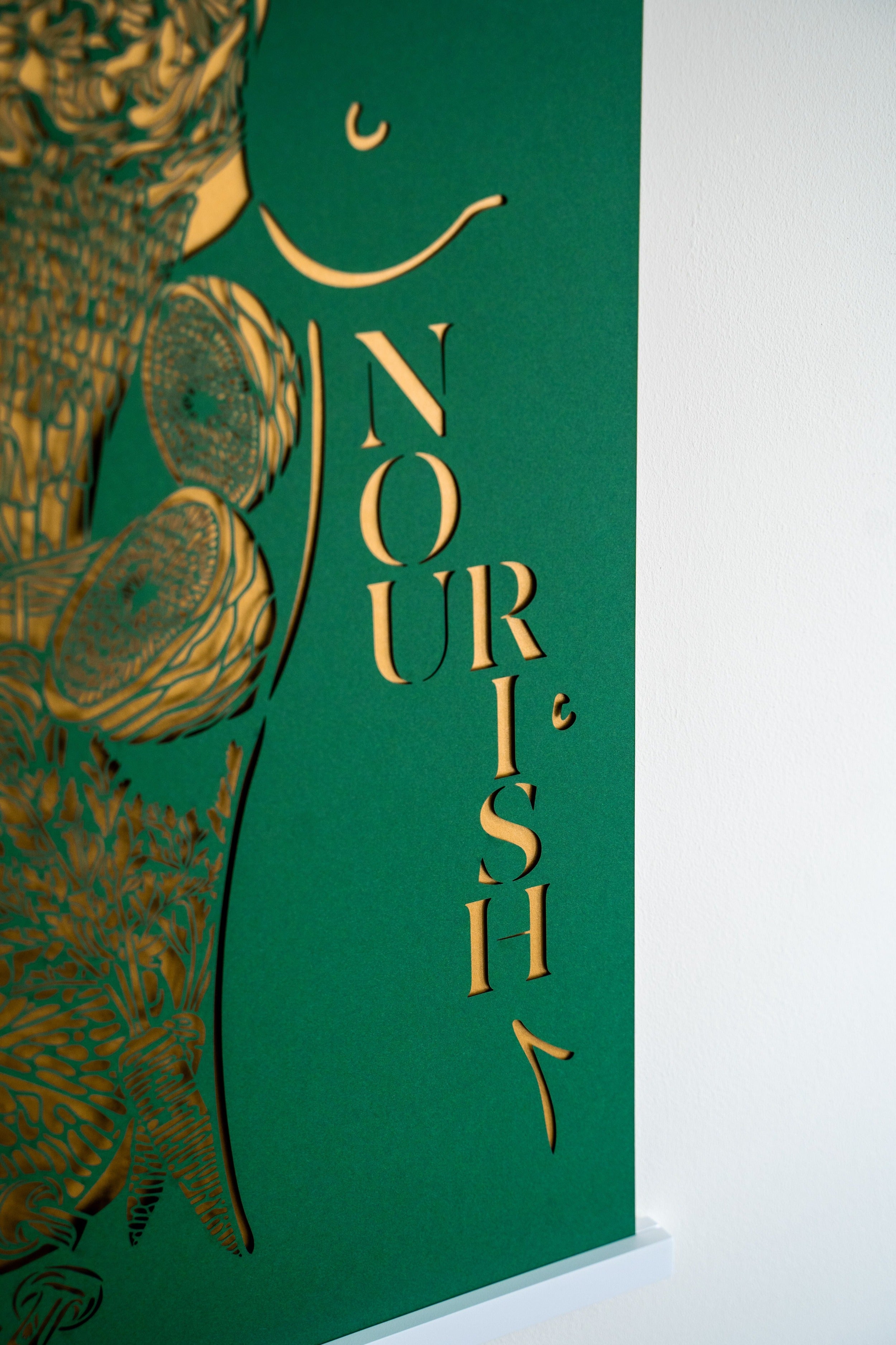 Nourish - Green Papercut Kitchen Wall Art – Contoura Collective